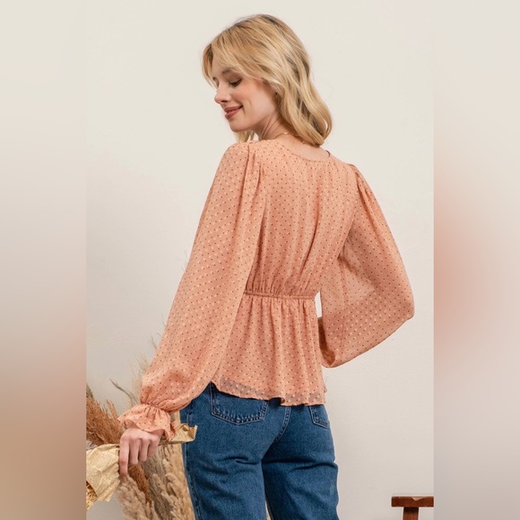 Tops | T8swiss Dot Peplum Top | Poshmark